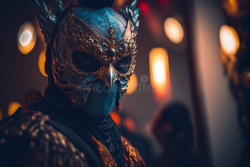 Carnival Mask in the Night, Creative Ai Stock Image - Image of evil ...
