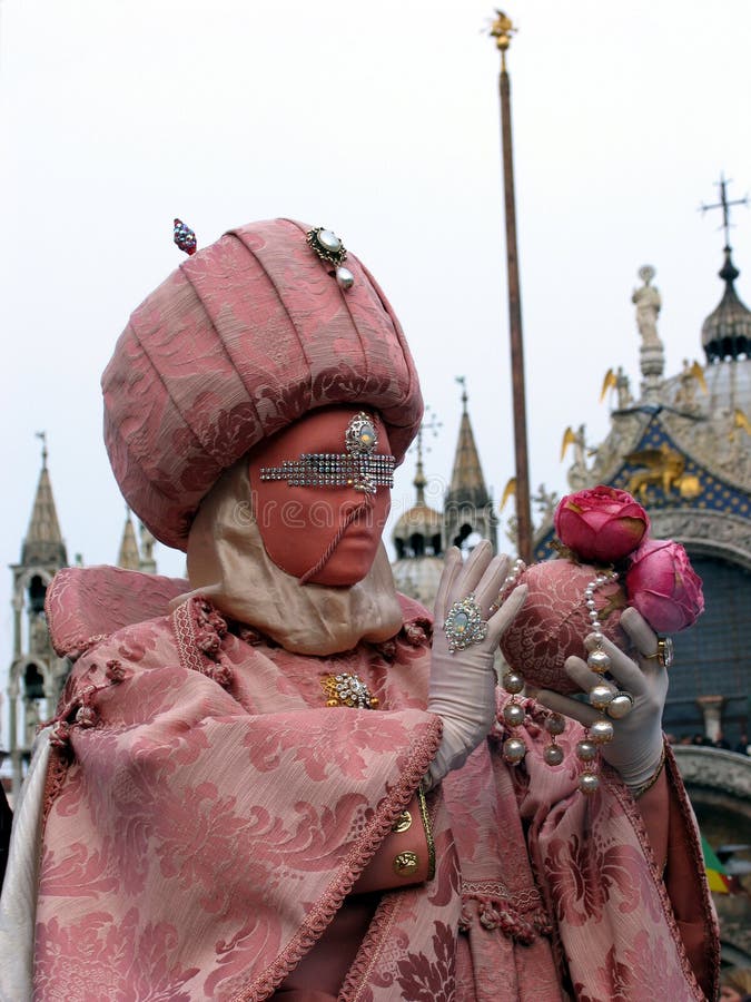 Italy, Venice Carnival: Couple in Costumes & Masks Stock Photo - Image ...