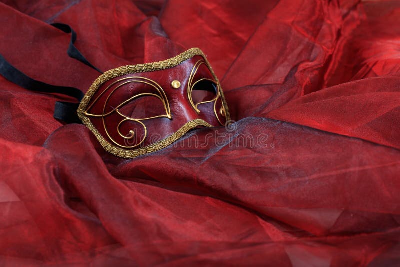 Carnival Mask on Red Background Stock Image - Image of mask, color ...