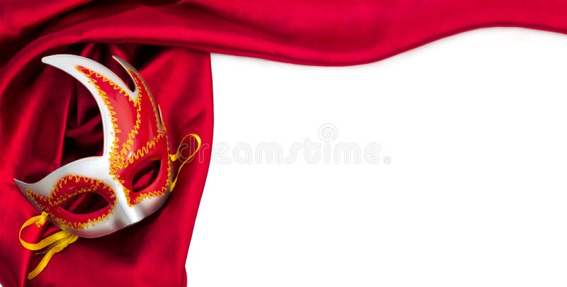 Carnival Mask and Red Silk Fabric Stock Photo - Image of hiding ...