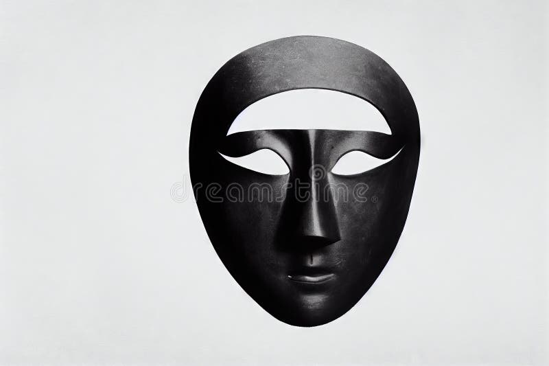 Carnival Mask of Serious Man, Art Performance. Stock Illustration ...