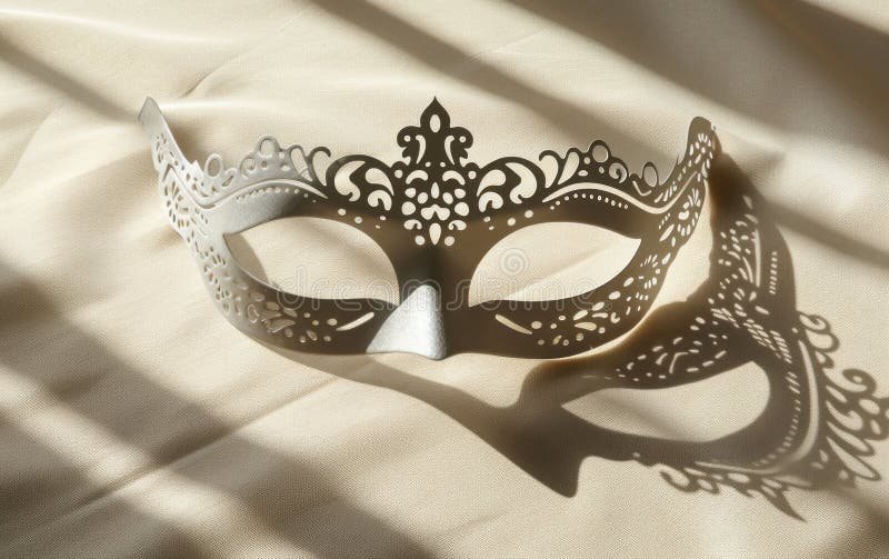 Carnival Mask with Shadow on a White Wall Stock Illustration ...