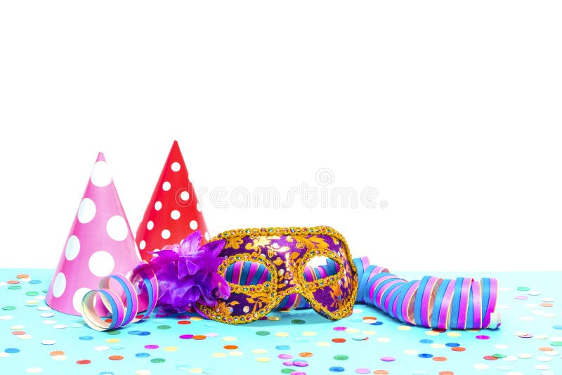 A Carnival Mask Two Carnival Hats Stock Image - Image of guild, costume ...