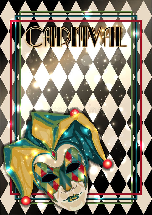 Carnival Mask Vip Card in Art Deco Style Stock Vector - Illustration of ...