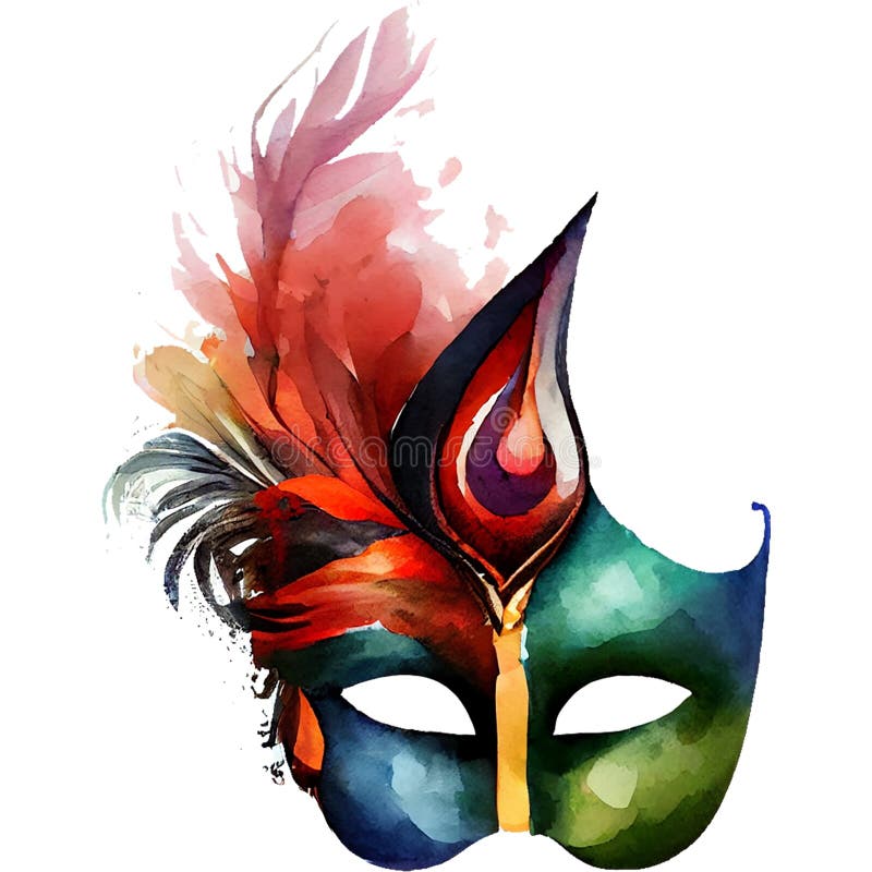Masks Cartoon Watercolor Stock Illustrations – 51 Masks Cartoon ...