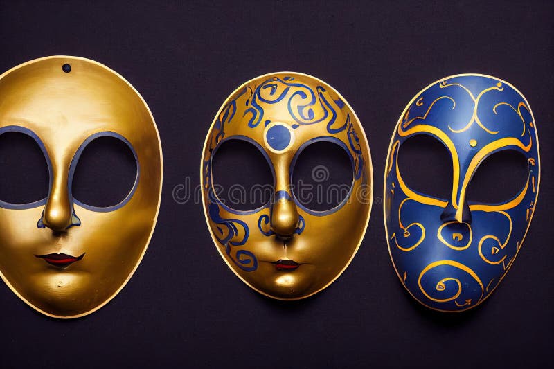 Carnival Masks for Men and Women with Different Personalities. Stock ...