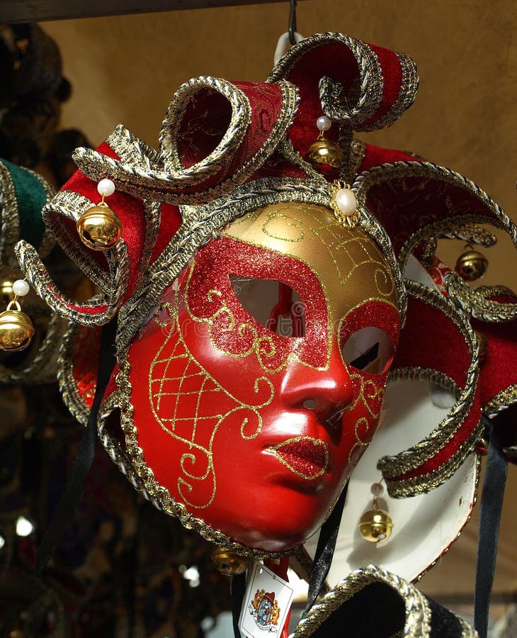 Red and Gold Venice Masks editorial photo. Image of detail - 48457051