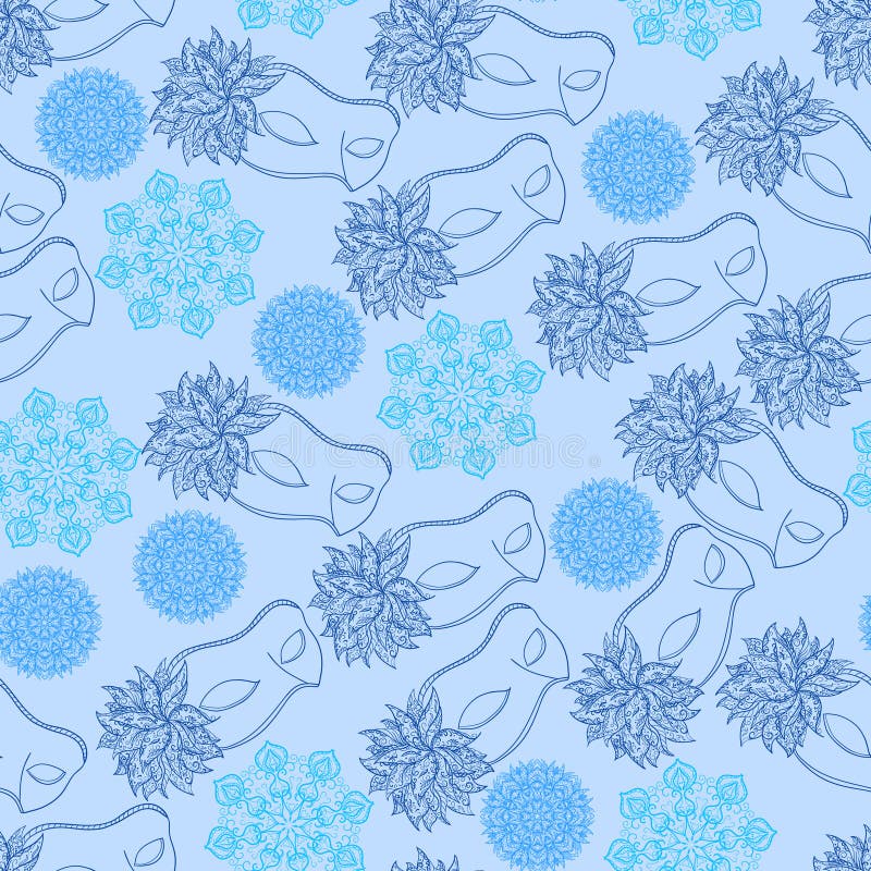 Carnival Masks Seamless Pattern Stock Illustration - Illustration of ...