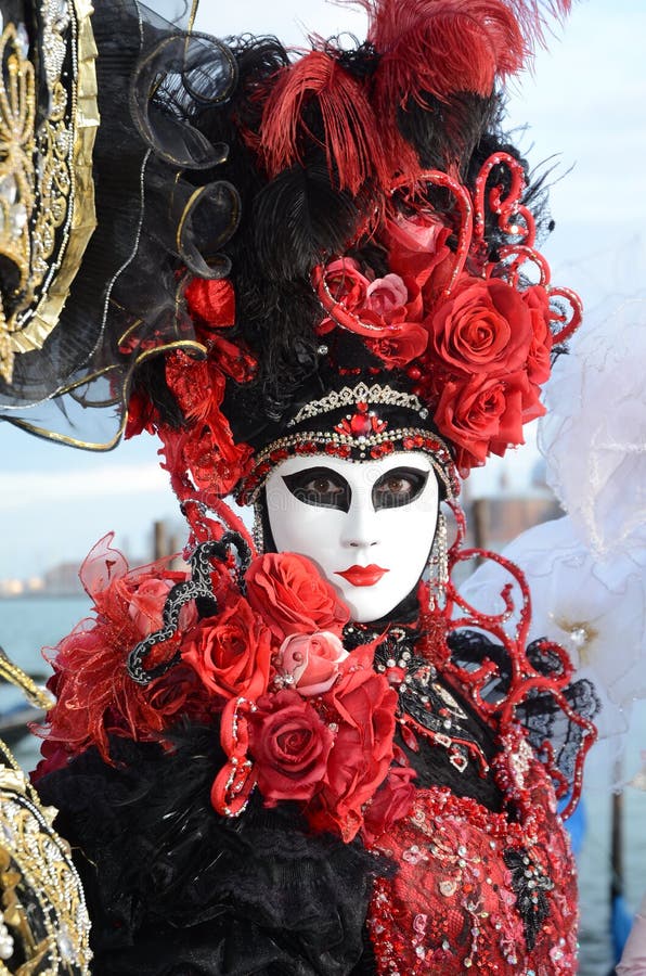 Carnival masks in venice editorial stock image. Image of lips - 85679124