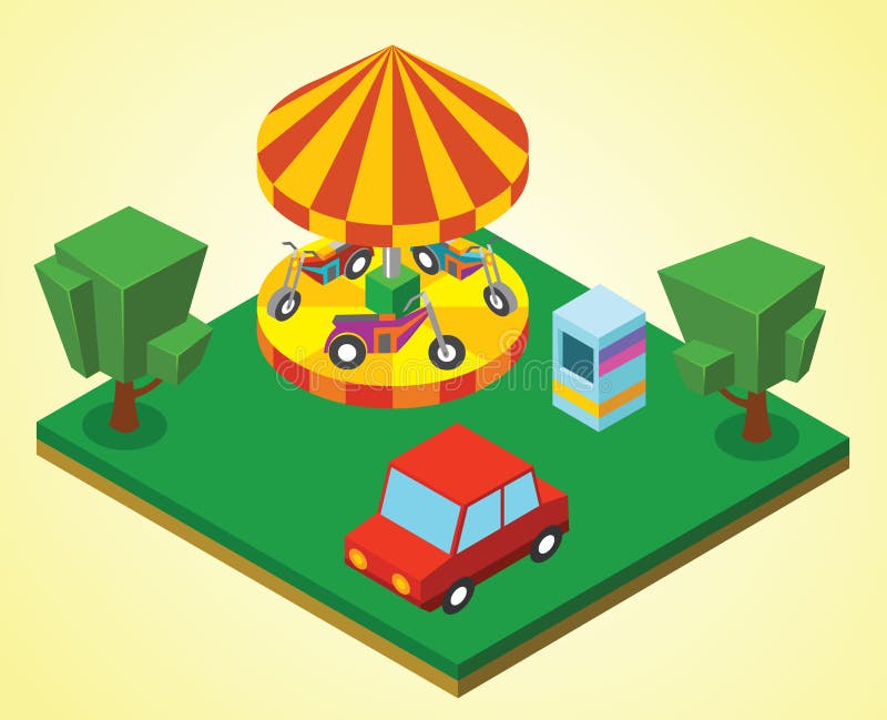 Isometric Carnival stock vector. Illustration of motorcycle - 30752249