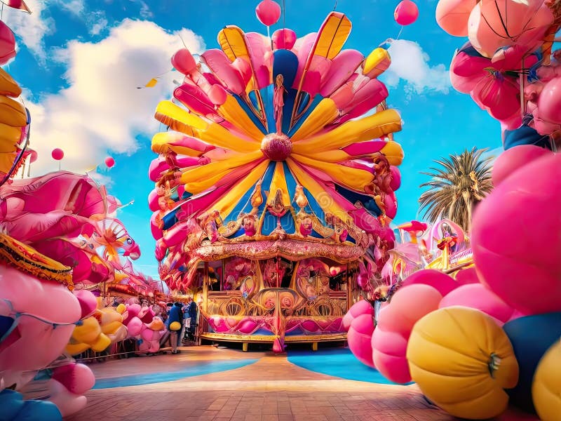 Carnival Night Bright Decorations Stock Photo - Image of gold, light: 311824036