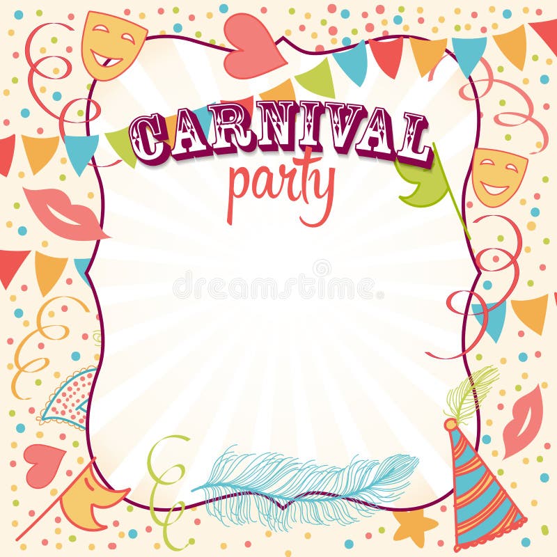 Carnival Party Background Frame. Stock Vector - Illustration of fantasy ...