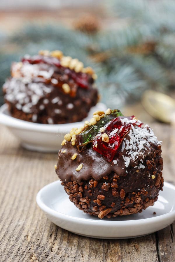 Carnival Party Dessert: Italian Round Shape Chocolate Cake Stock Photo ...