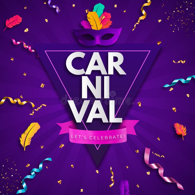 Carnival Party Greeting Background. Vector Illustration. EPS10 Stock ...