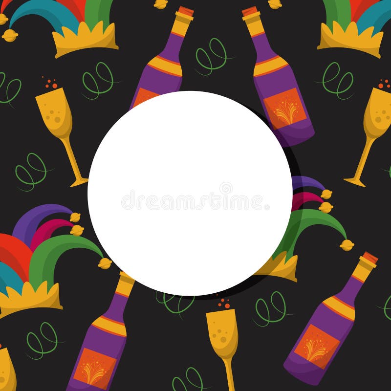 Carnival party round frame stock vector. Illustration of stripes ...