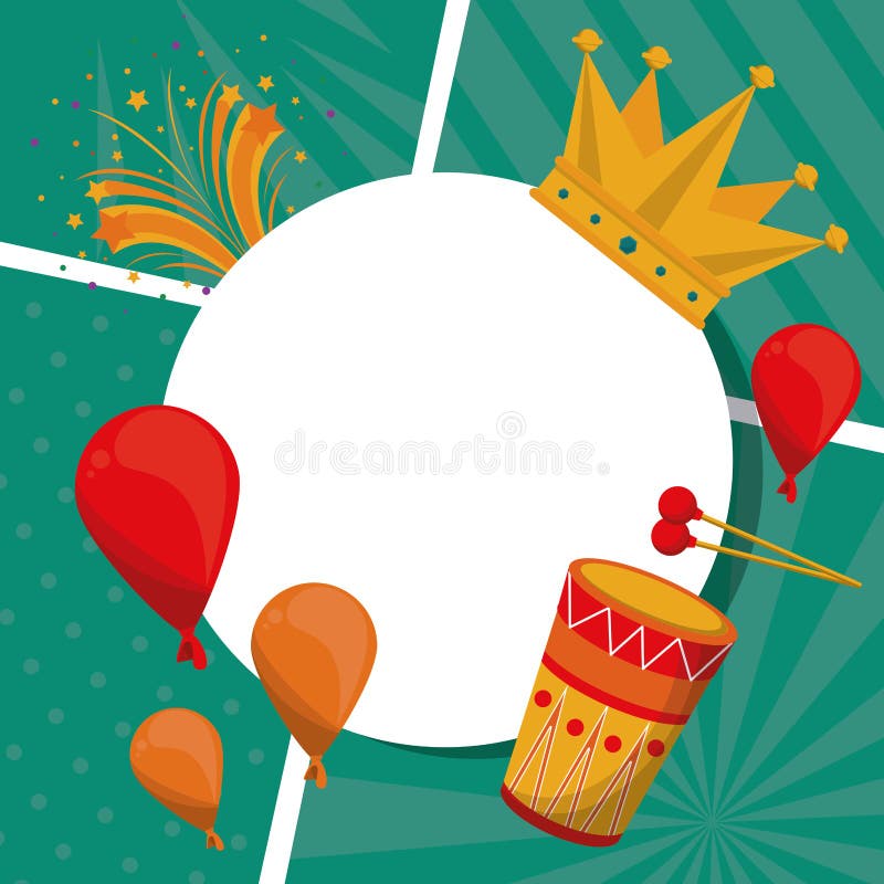 Carnival party round frame stock vector. Illustration of balloons ...