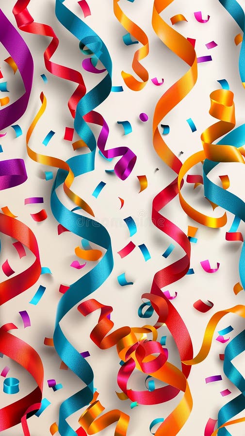 Carnival Party Seamless Texture with Colorful Rope Stock Illustration ...