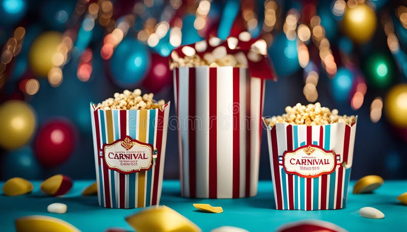 Carnival Popcorn stock illustration. Illustration of colors - 348581356