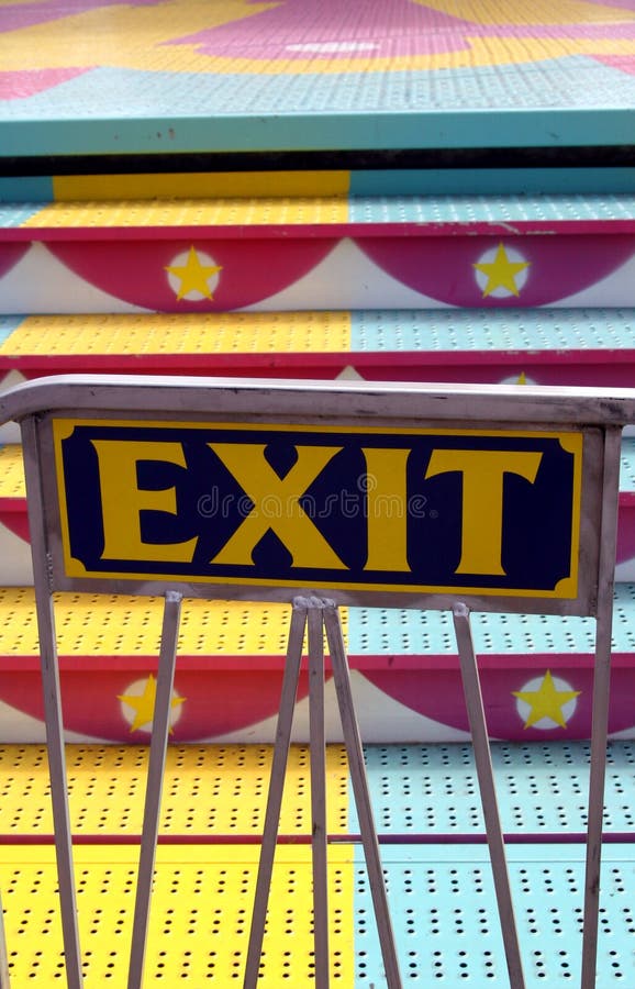 Carnival Ride Exit Sign stock image. Image of fiesta, direction - 194785