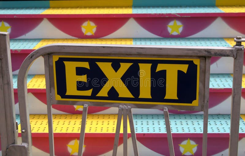 Carnival Ride Exit Sign stock image. Image of sign, festival - 194787