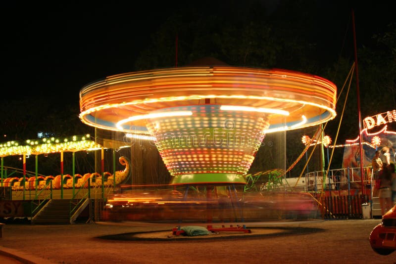 Carnival rides at night stock image. Image of empty, outside - 3238281