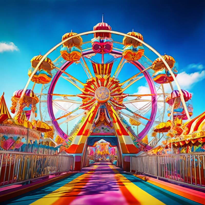 A Carnival with Rides that Take Visitors on a Journey Stock Image ...