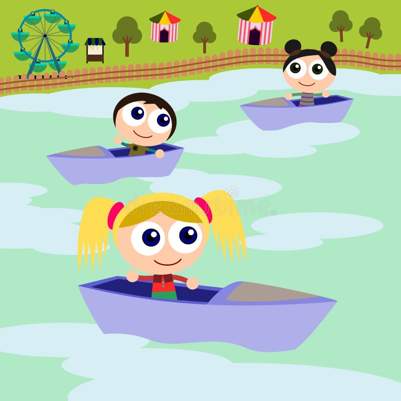 Carnival scene boat ride stock illustration. Illustration of youth ...