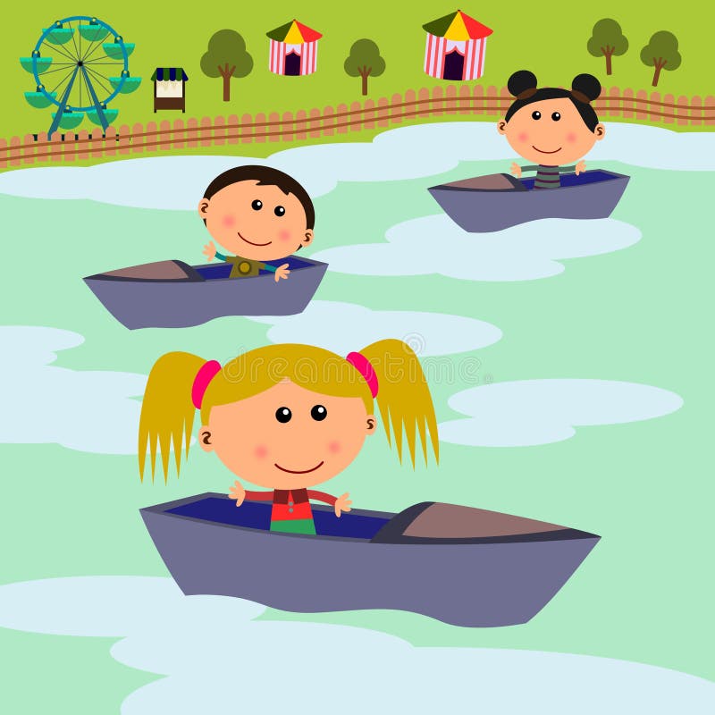 Carnival scene boat ride stock illustration. Illustration of youth ...
