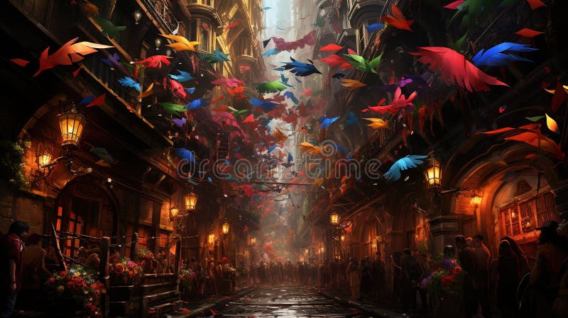 A Carnival Scene with a Specific Theme, Such As the History of Carnival ...