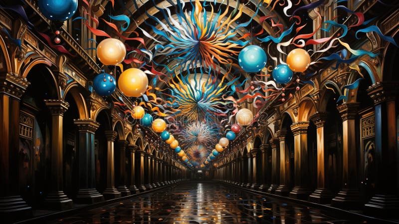 A Carnival Scene with a Specific Theme, Such As the History of Carnival ...