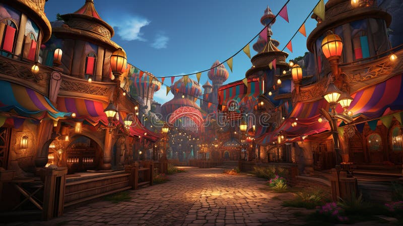 A Carnival Scene with a Specific Theme, Such As the History of Carnival ...