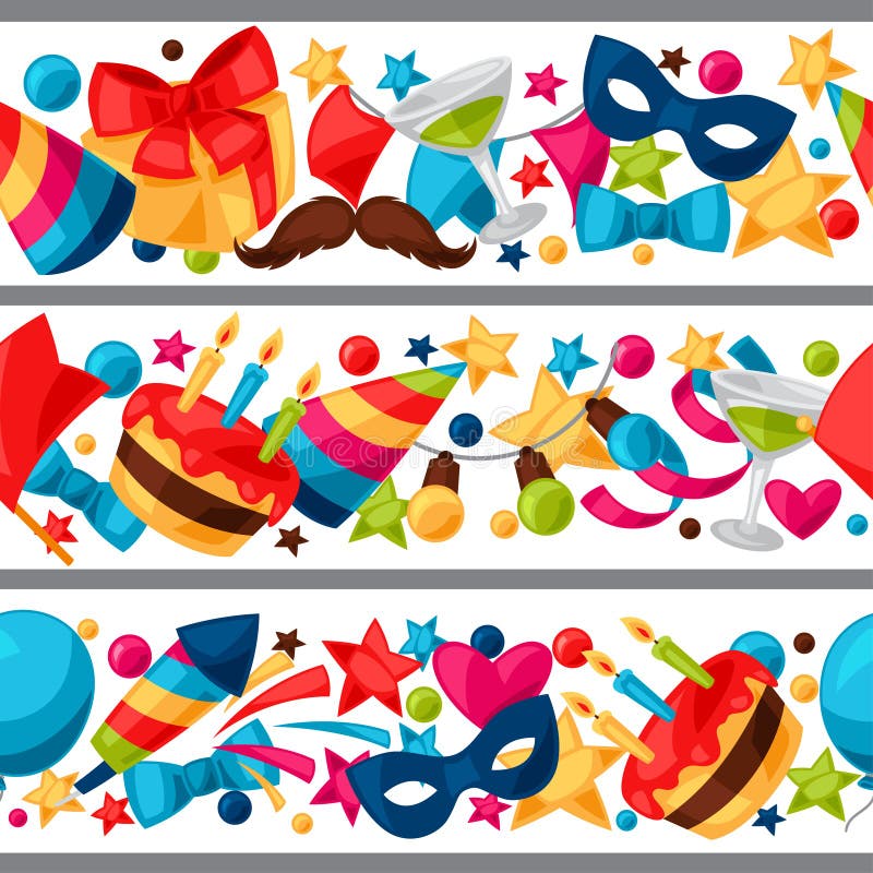 Carnival Show and Party Seamless Pattern with Stock Vector ...