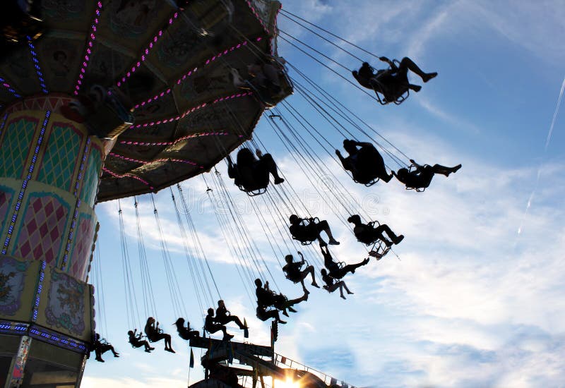 Swing ride at fair stock image. Image of relaxation, kids - 43744947