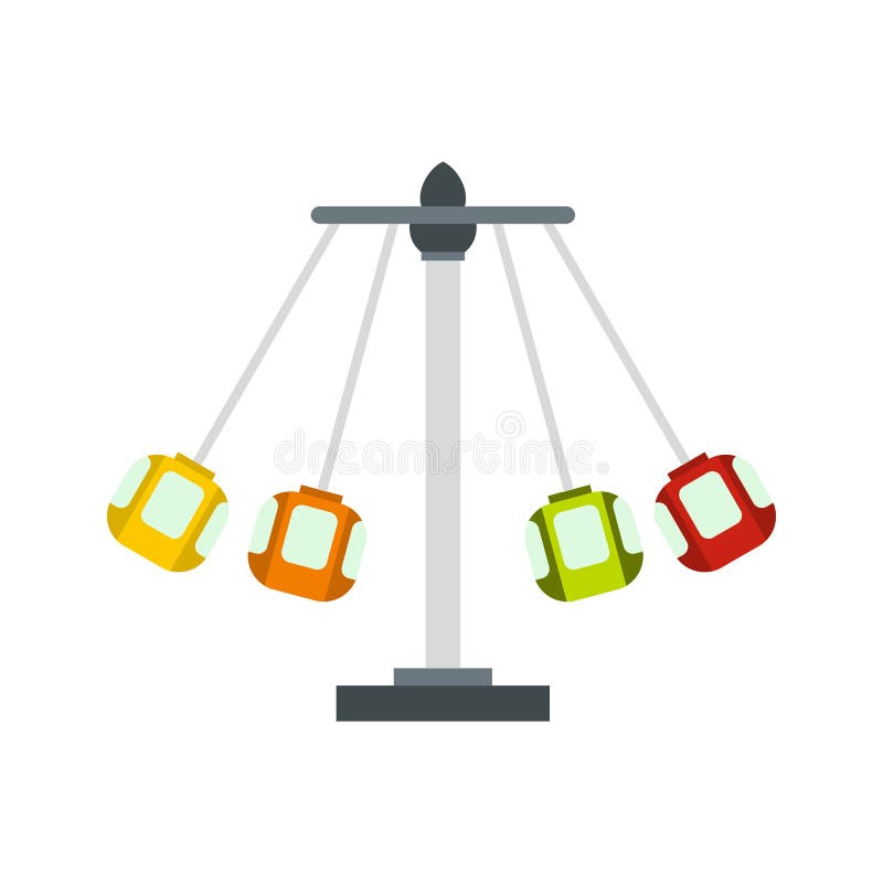 Carnival Swing Ride Icon, Flat Style Stock Vector - Illustration of ...