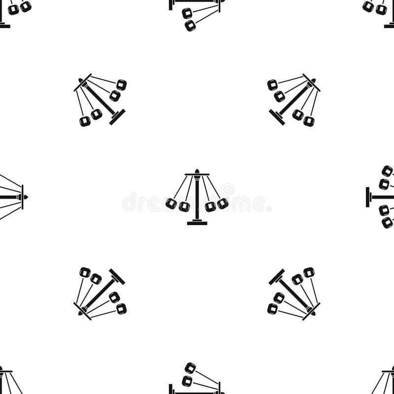 Carnival Swing Ride Pattern Seamless Black Stock Vector - Illustration ...