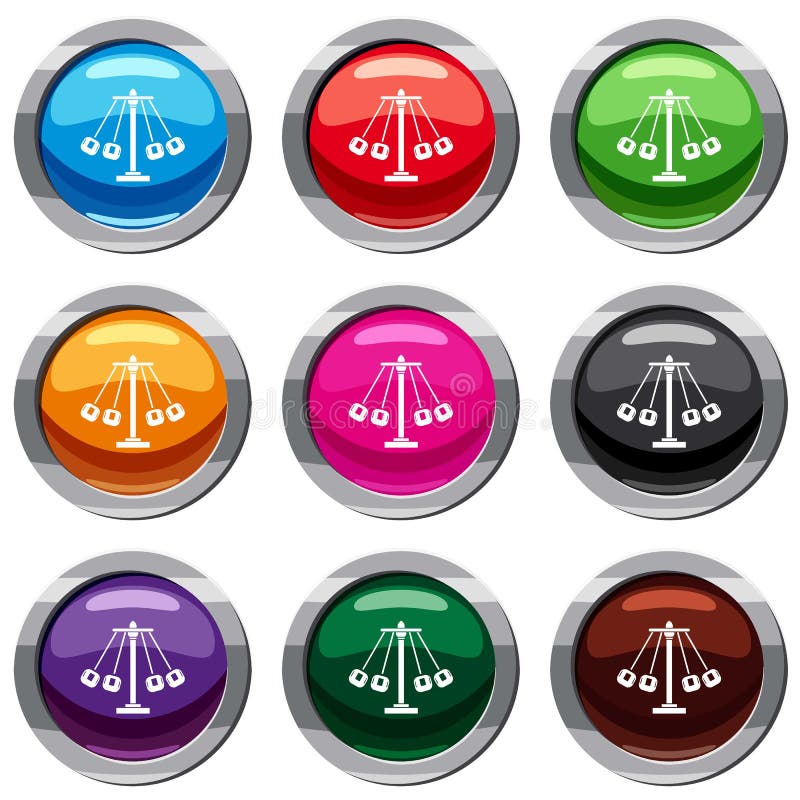 Carnival Swing Ride Set 9 Collection Stock Vector - Illustration of ...