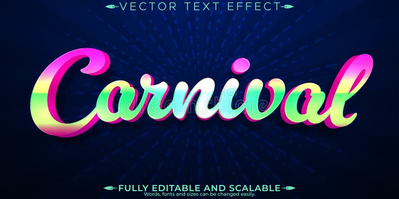 Carnival Text Effect, Editable Festive and Circus Customizable Font ...