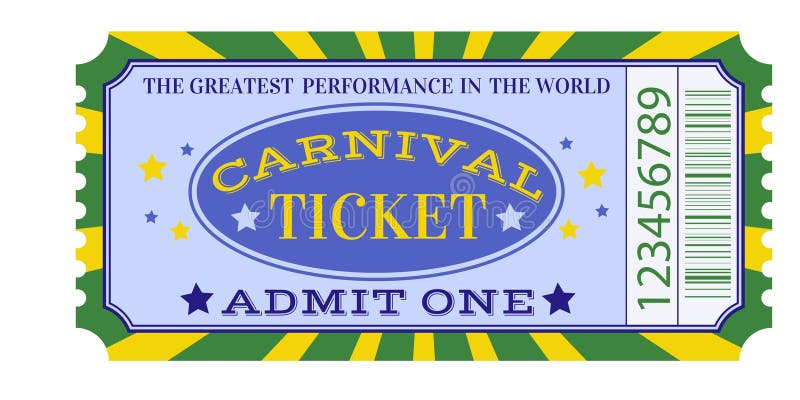 Carnival Ticket for One Person. Stock Illustration - Illustration of ...
