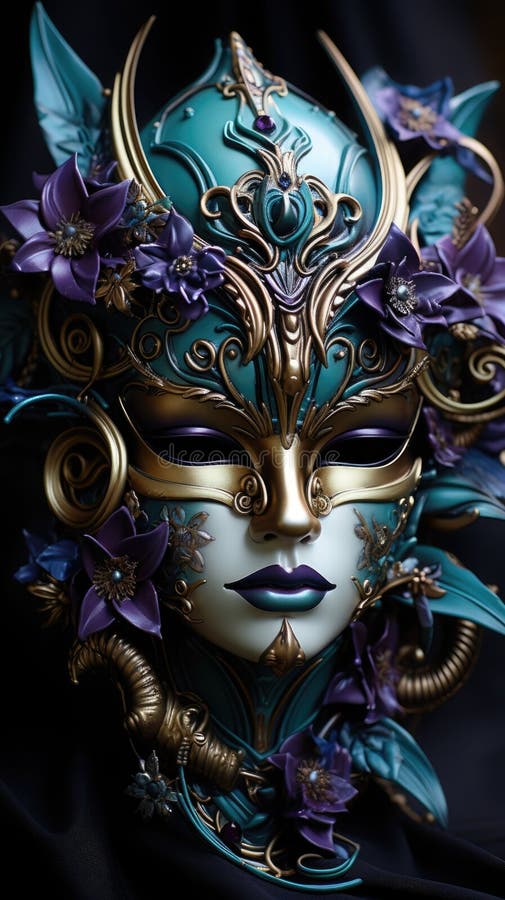 Carnival Venetian Mardi Gras Mask. Luxurious Masquerade Accessory Stock ...