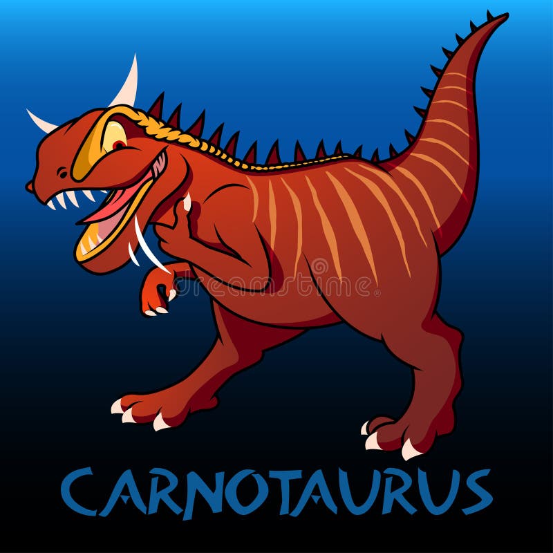 Carnotaurus Cute Character Dinosaurs Stock Vector - Illustration of ...