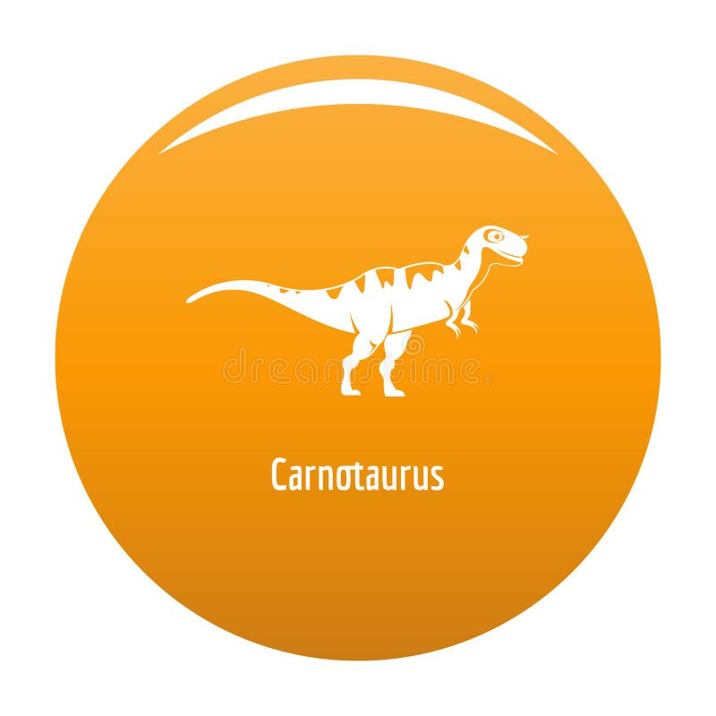 Carnotaurus Icon Vector Orange Stock Vector - Illustration of gigantic ...