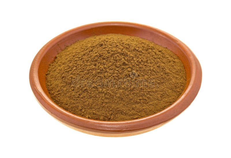 Carob Pod and Powder Isolated on White Background with Full Depth of ...