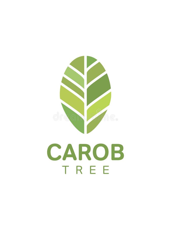 Carob Tree Leaf Logo. Template, Vector Stock Vector - Illustration of ...