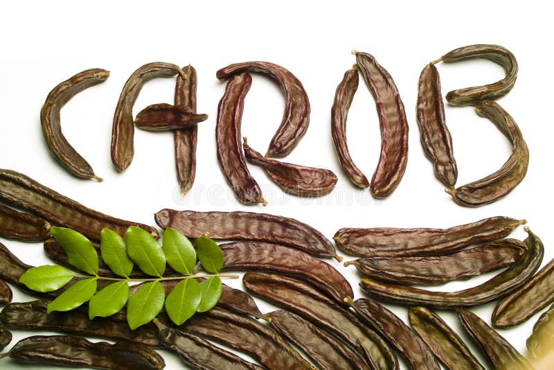 Carob Written with Carob Pods Stock Photo - Image of oriental, bean ...