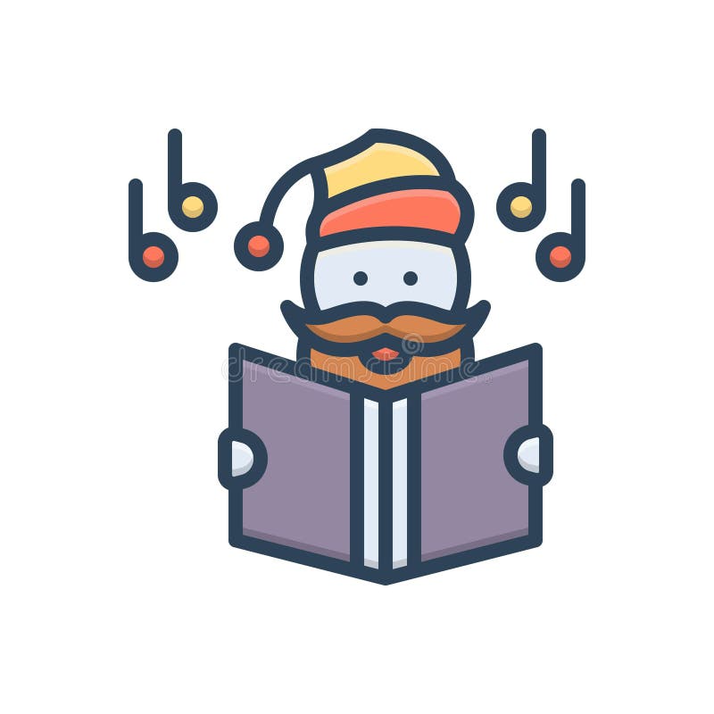 Color Illustration Icon for Carol, Christmas Song and Music Stock ...