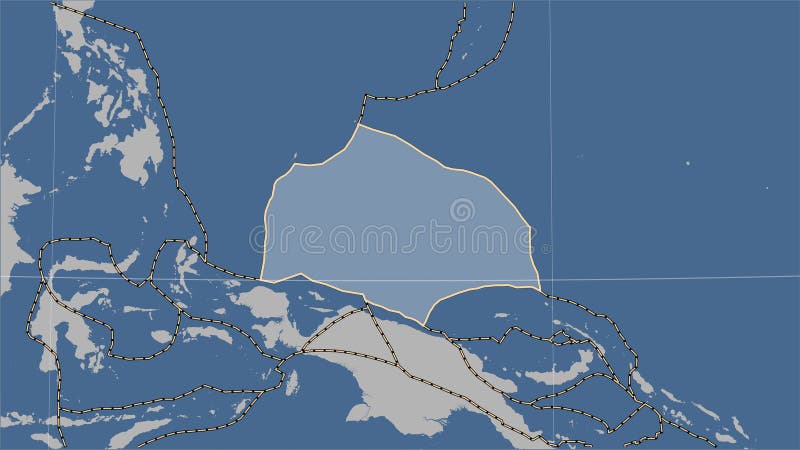 Caroline Plate - Boundaries. Contour Map Stock Illustration ...