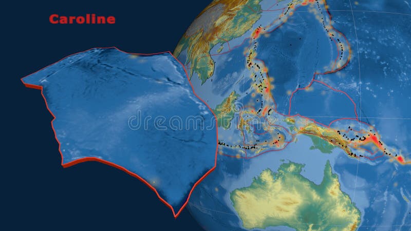 Caroline Plate Extruded - Natural Earth Stock Illustration ...