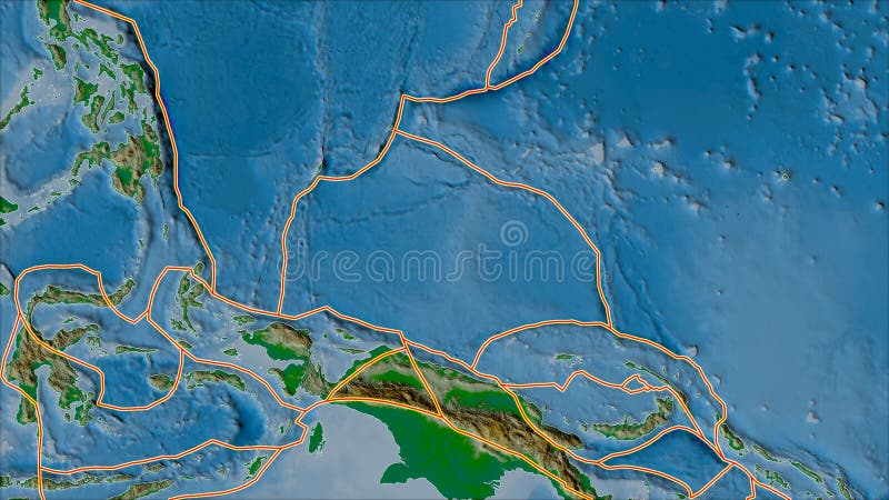 Caroline Tectonic Plate. Satellite Imagery a. Borders First. Van Der ...