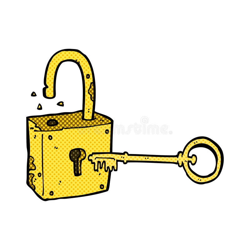 Caroon rusty old padlock stock illustration. Illustration of quirky ...