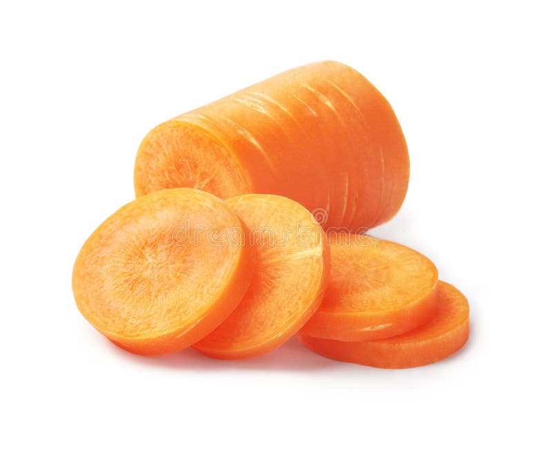 Carote Tagliate Su Sfondo Bianco Fotografia Stock - Immagine di gruppo ...